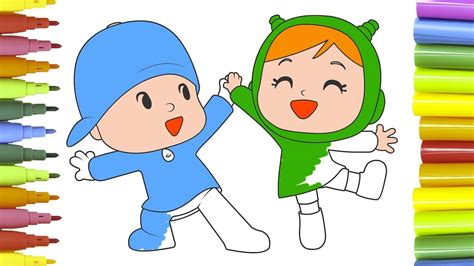 Draw And Colour Pocoyo Nina And Roberto Pocoyo Coloring Book Pages My