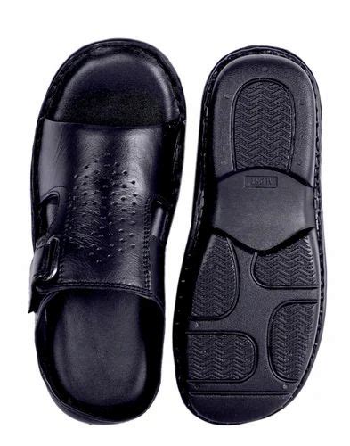 Men Black Leather Sandal At Rs 335pair In Agra Id 2850266509697