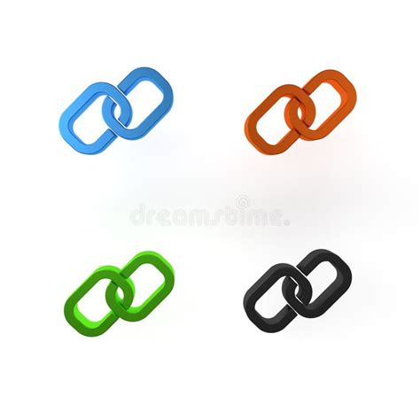 Colorful Chain Link Icon Isolated On White Background Link Single