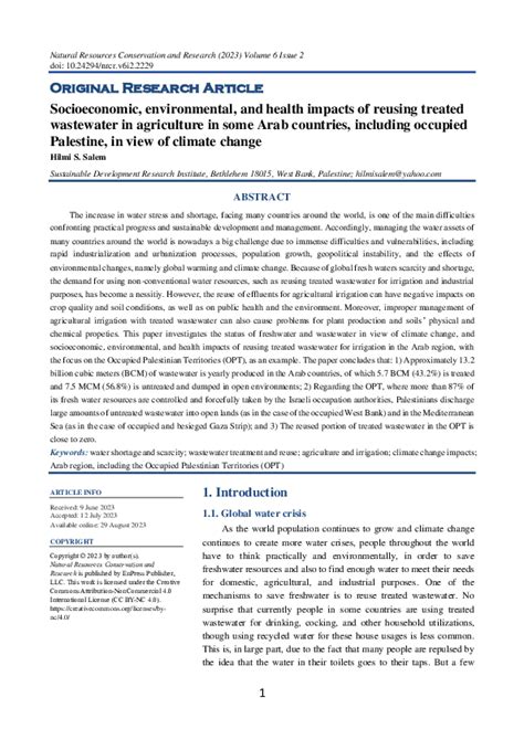 Pdf Socioeconomic Environmental And Health Impacts Of Reusing