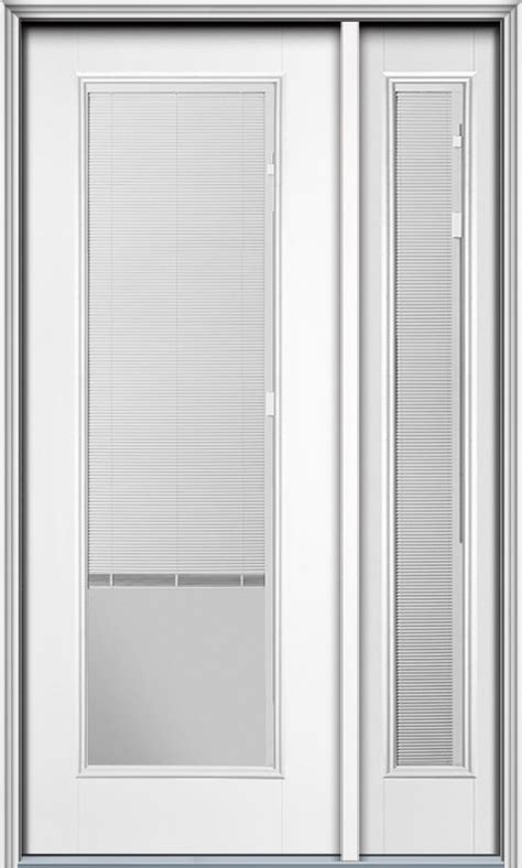 Full Lite Raise Lower Miniblind Modern Belleville Smooth Fiberglass Single Door Sidelite