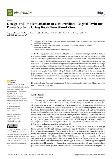 Pdf Design And Implementation Of A Hierarchical Digital Twin For