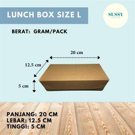 Jual Lunch Box Paper Kraft Coklat Laminasi Ukuran M L Tebal 300 Gsm Di