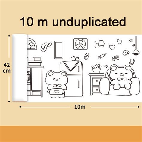 어린이용 대형 그림 종이 10m 유치원 아기 그림 색칠 계몽 색칠 종이 그림 스크롤 회화 용품