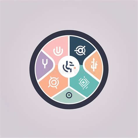 abstract round logo with computer mouse for coding or it club stock