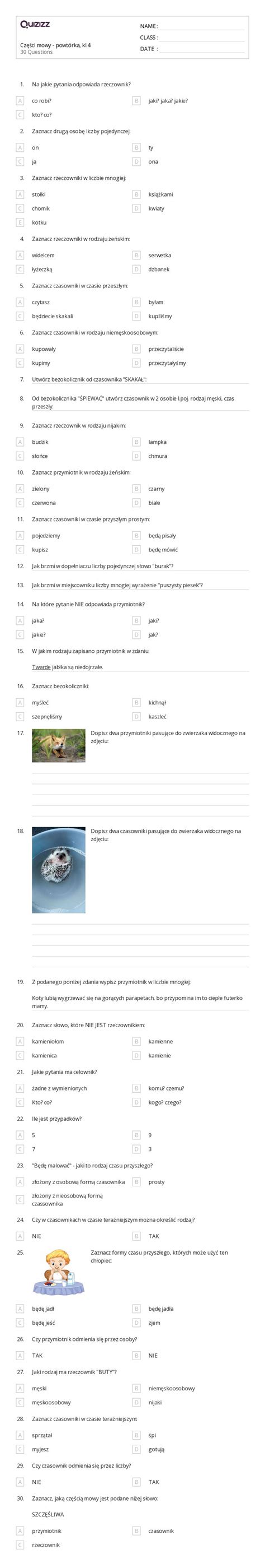 Ponad 50 Bezokoliczniki Arkuszy Roboczych Dla Klasa 4 W Quizizz