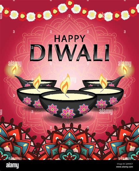 Happy Diwali Indian Festival Banner Illustration Stock Vector Image