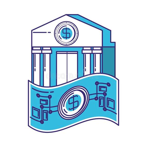 Bill Dollar With Bank Building Stock Vector Illustration Of