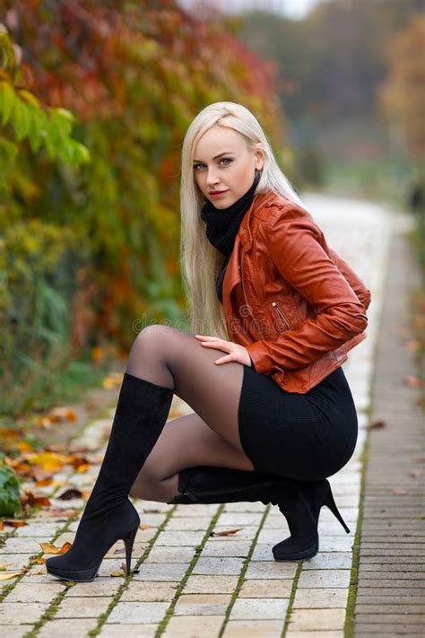 Beautiful Girl Red Dress Perfect Legs Pantyhose Shoes High Heels Posing
