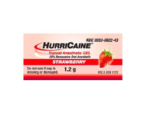 Hurricaine Topical Anesthetic Gel Syringe 4 X 12gm Strawberry 0283