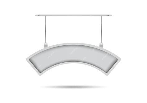 Premium Vector Blank Stainless Steel Curved Frame Or Board Mockup