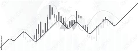 Stock Market Chart Financial Graph Line Business On White Background