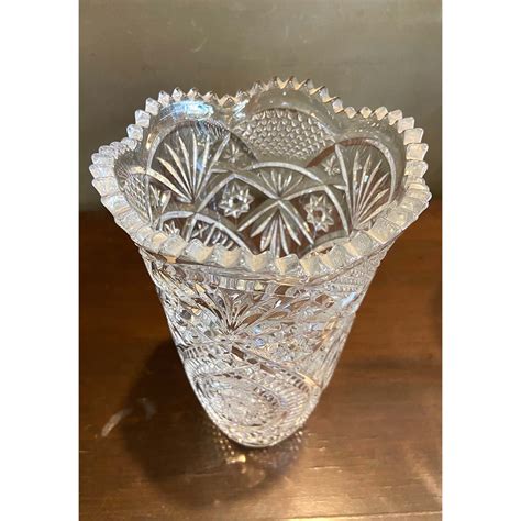 Vintage Crystal Glass Vase Souniquepk