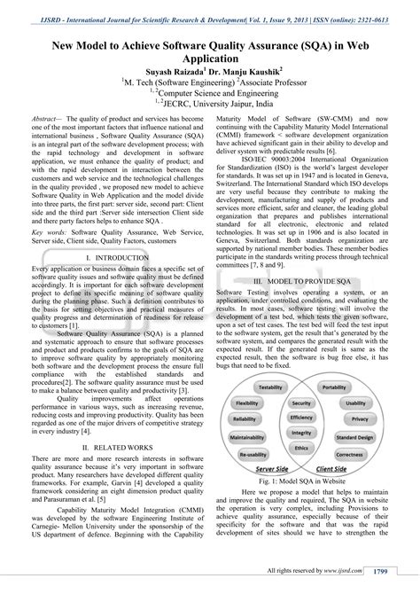 New Model To Achieve Software Quality Assurance Sqa In Web