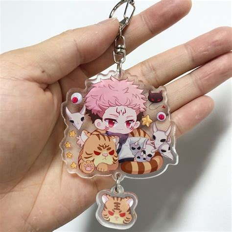 Anime Jujutsu Kaisen Keychain Cosplay Cute Yuji Itadori Gojo Satoru Fu