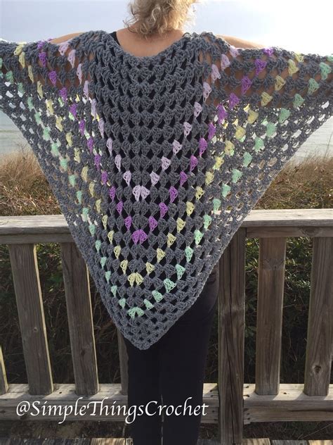 Easy Crochet Poncho Pattern Easy Crochet Sweater Triangle Etsy
