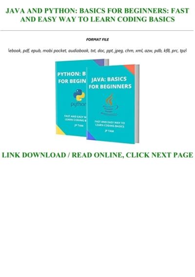 Get Pdf Java And Python Basics For Beginners Fast And Easy Way To