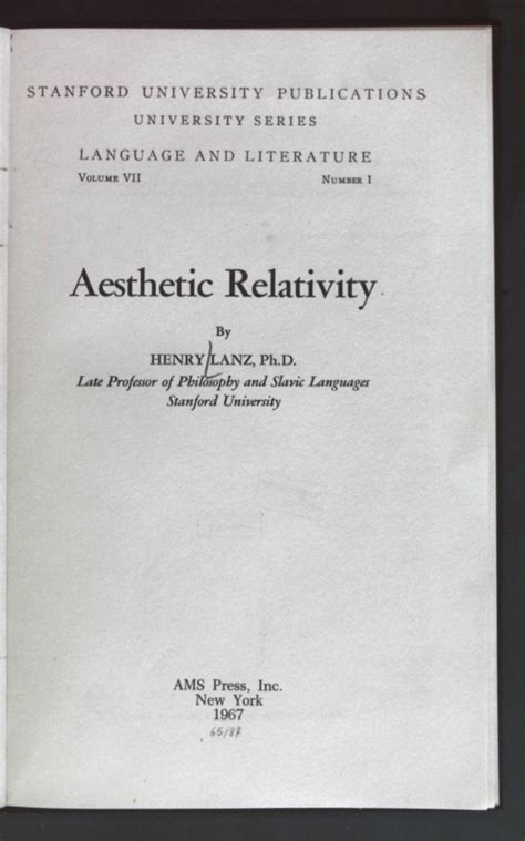Aesthetic Relativity Stanford University Publications Language And