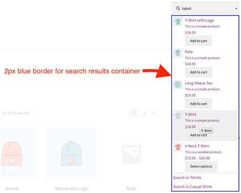 product search field documentation woocommerce