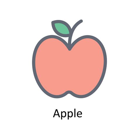 Apple Vector Fill Outline Icons Simple Stock Illustration Stock