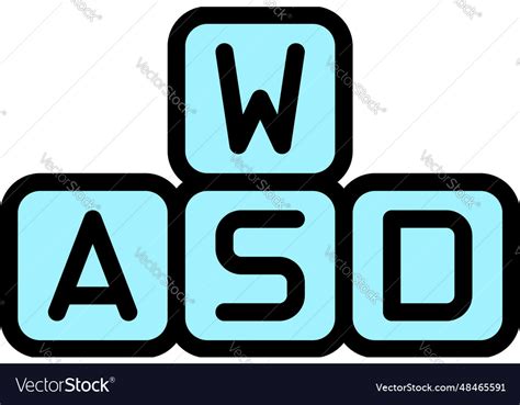 Wasd Gamer Icon Flat Royalty Free Vector Image