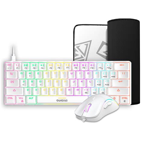 Kit Gamer Teclado Mouse Mousepad Gamdias Hermes E4 Branco Switch