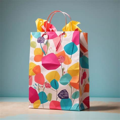 Vista De Maqueta De Bolsa De Papel De Compras Coloridas Foto Premium