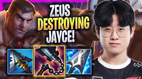 Zeus Destroying With Jayce T1 Zeus Plays Jayce Top Vs Yasuo