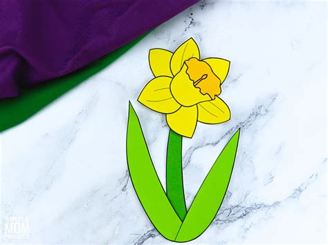 Free Printable Daffodil Craft Template Simple Mom Project