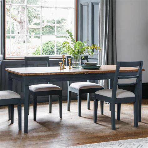 Atlantic Range Extending Dining Table Set Blue Grey 186m