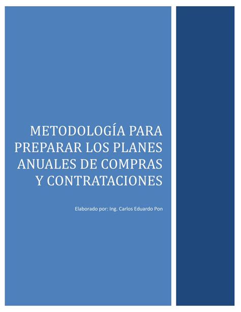 PDF METODOLOGÍA PARA PREPARAR LOS PLANES ANUALES DE COMPRAS Y