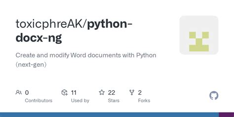 Github Toxicphreakpython Docx Ng Create And Modify Word Documents
