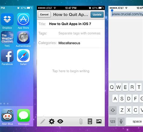 How To Quit Apps In Ios 7 Swipe Up Tj Kelly