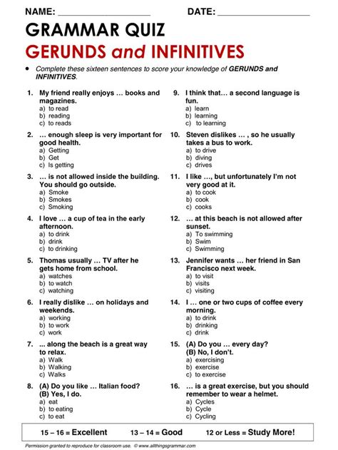English Grammar Gerunds And Infinitives Allthingsgrammar