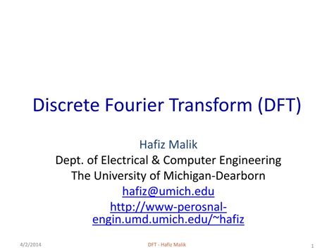 Ppt Discrete Fourier Transform Dft Powerpoint Presentation Free Download Id639254