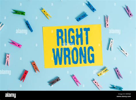 Handwriting Text Right Wrong Conceptual Photo Choose Between Two