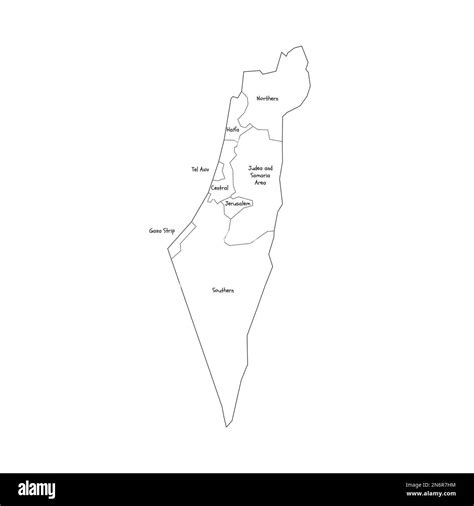 Israel Political Map Of Administrative Divisions Districts Gaza