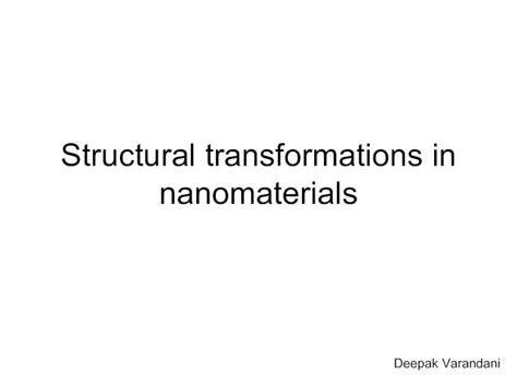 Pdf Structural Transformations In Nanomaterials Dokumen Tips