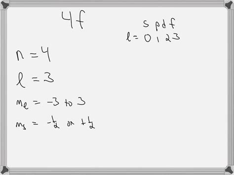 SOLVED Identify The Correct Values For A 4f Sublevel N 4 L 3 Ml