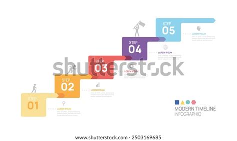 Ladder Infographic Connected Arrow Labels 5 Stock Vector Royalty Free