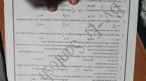 The Equation Of A Projectile Is Y 3 X−2gx2 The Angle Of Filo