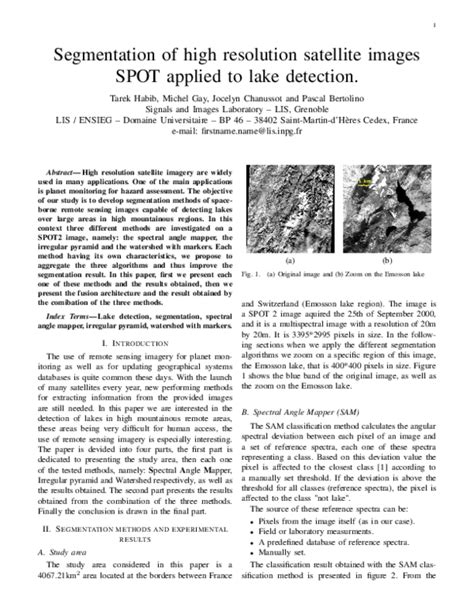 pdf segmentation of high resolution satellite images spot applied to
