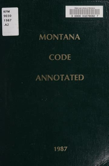 Montana Code Annotated V 05 Titles 30 35 Trade And Commerce Credit Transactions And