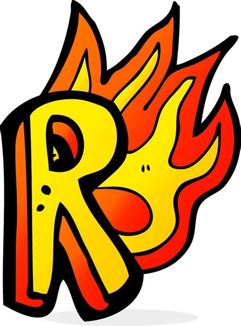 Carta Llameante De Dibujos Animados 12277705 Vector En Vecteezy