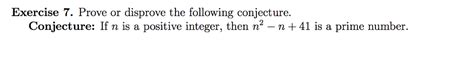 Solved Exercise Prove Or Disprove The Following Chegg