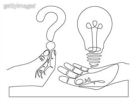 Continuous Single One Line Drawing Of Question And Answer Solving