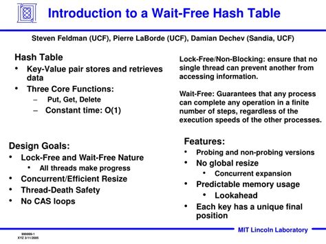 Ppt Introduction To A Wait Free Hash Table Powerpoint Presentation