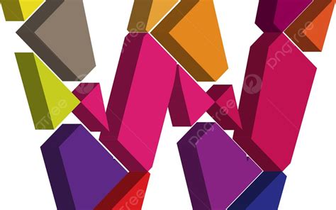 3d ، الخط ، الحرف ، W ، الطوب ، حرف واحد فقط ، سهم التوجيه المتجه قالب