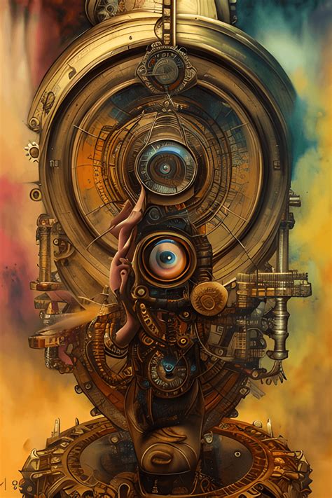 Hyper Realistic Male Brahma Vishnu Shiva Clockwork Karol Bak Abstract