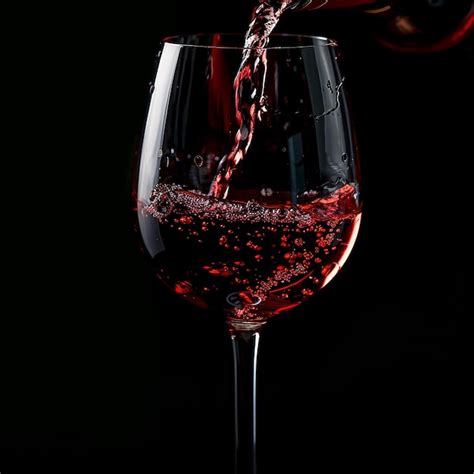 Premium Photo Closeup Of Red Wine Being Poured Into Glass On Dark